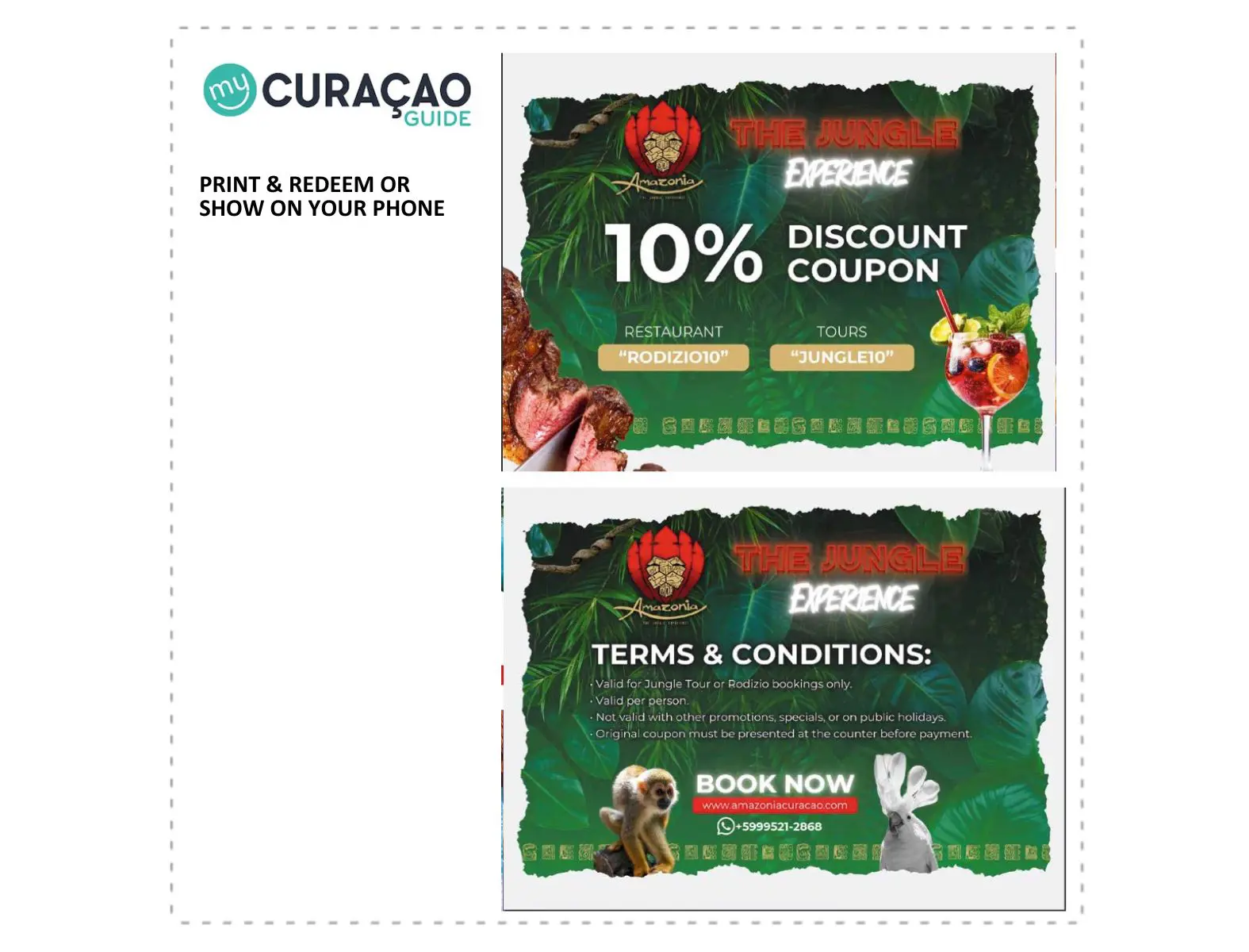 Cupón Amazonia Curacao | My Curaçao Guide - My Curacao Guide